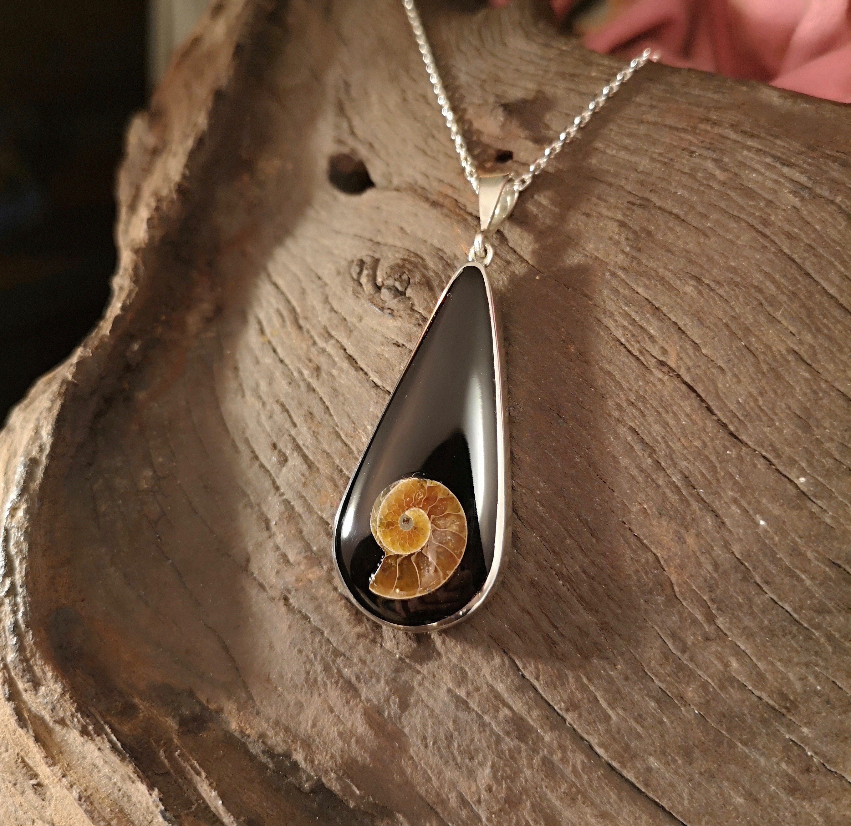 Large Teardrop Ammonite Inlay - The Ebor Jetworks