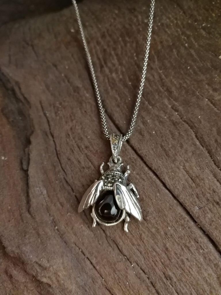 Bee Pendant | Whit-Bee pendant | Whitby Jet and Marcasite Bumble Bee