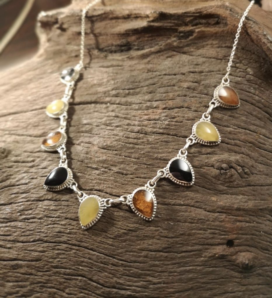 Whitby Jet and Baltic amber collar - The Ebor Jetworks