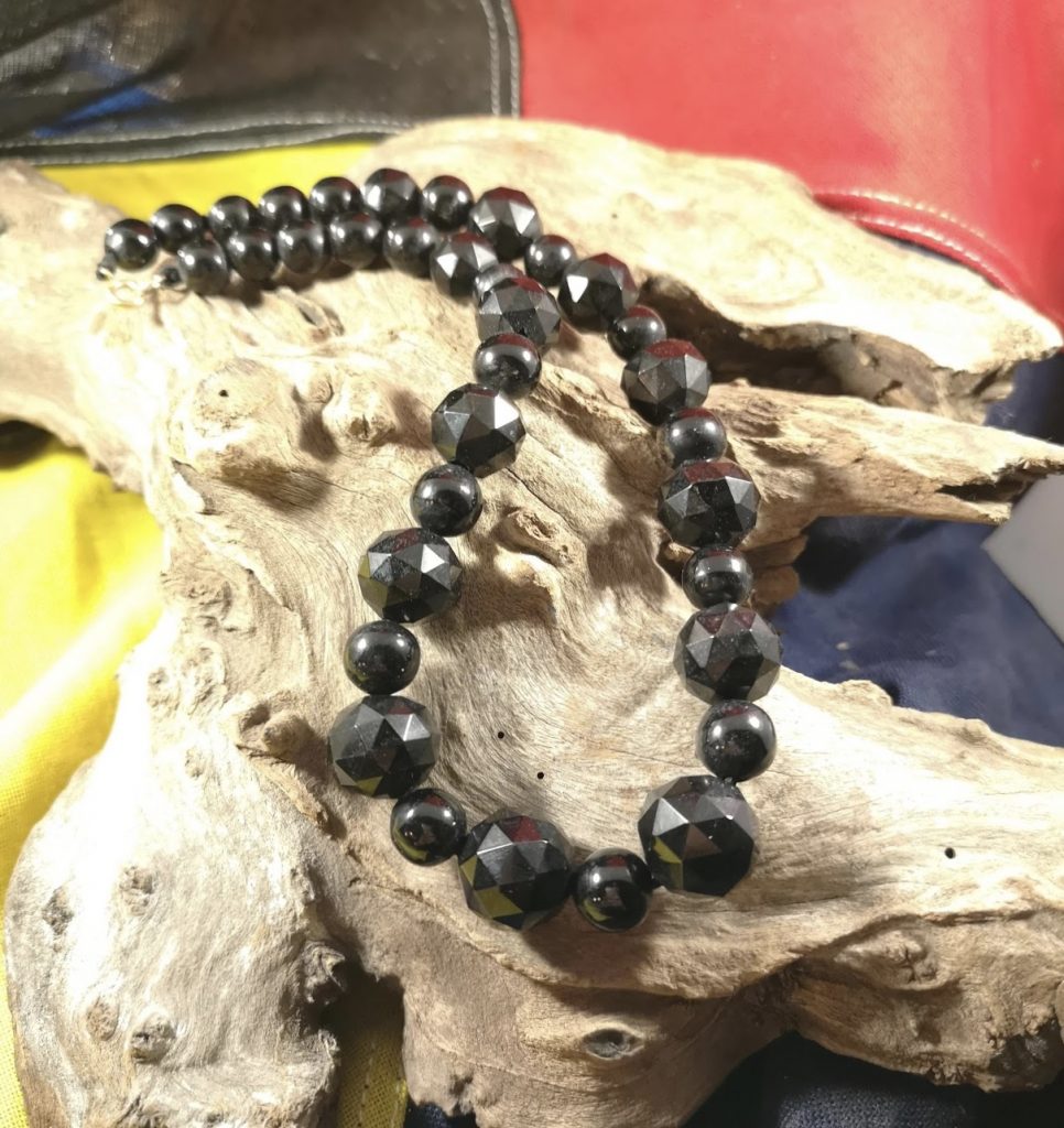 Antique 17.25" round and facetted Whitby Jet beads - The Ebor Jetworks