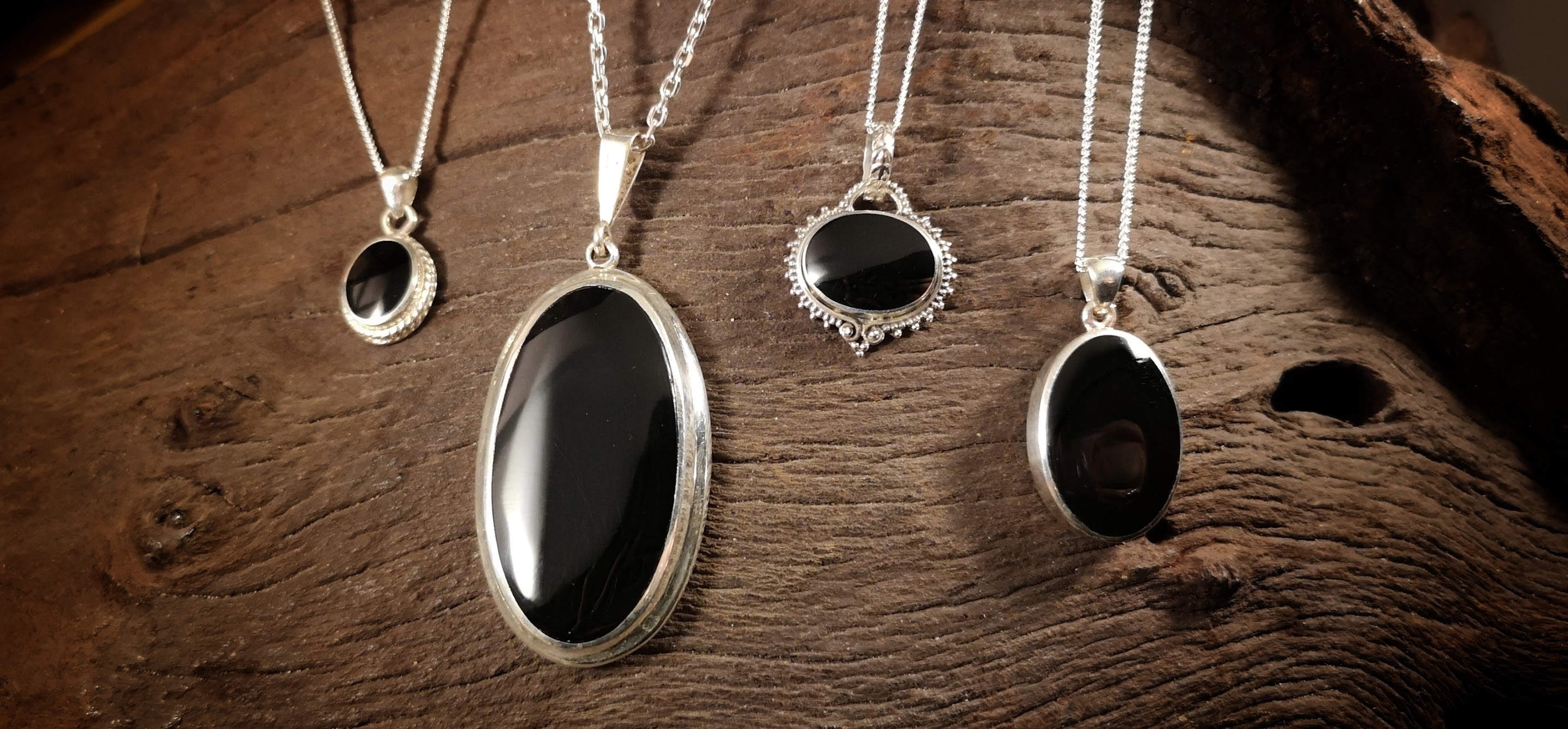 Whitby Jet Oval pendants - The Ebor Jetworks