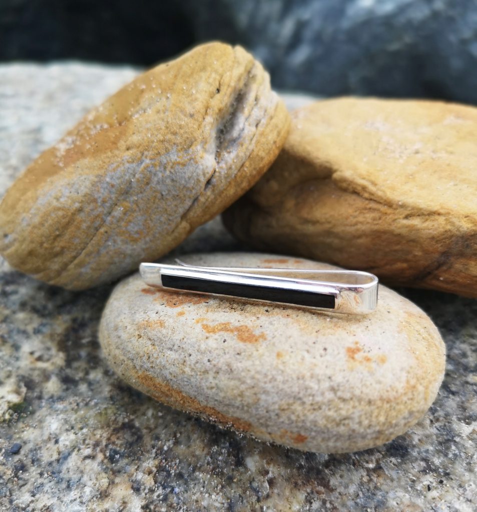 Rectangular Whitby Jet Tie Slide - The Ebor Jetworks