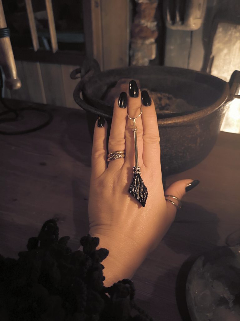 Medium Whitby Jet Witches Broom - The Ebor Jetworks